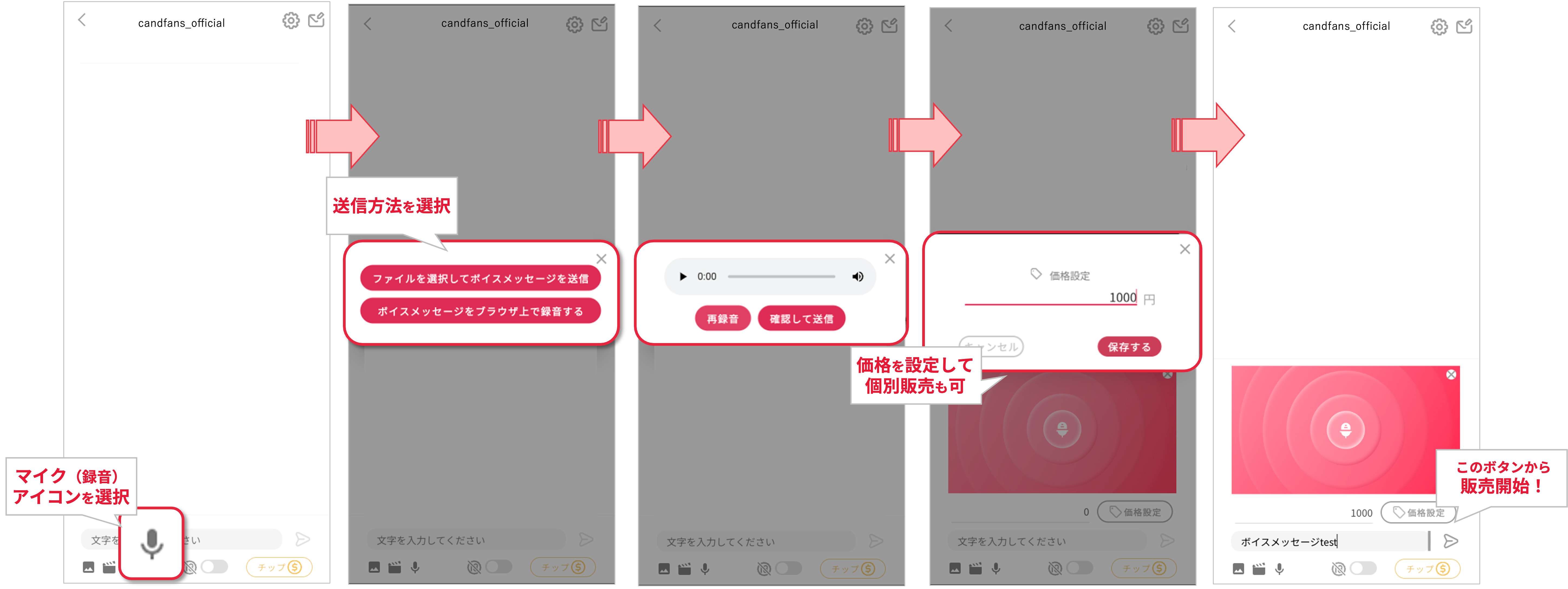 「ボイスメッセージ」機能追加・使い方 – CandFans Help